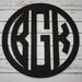 Wood 3 Letter Circle Monogram-hand Painted in Your Choice of - Etsy