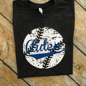Short Sleeve Distressed Baseball Tee With Name or Team Name, Team Tee ...