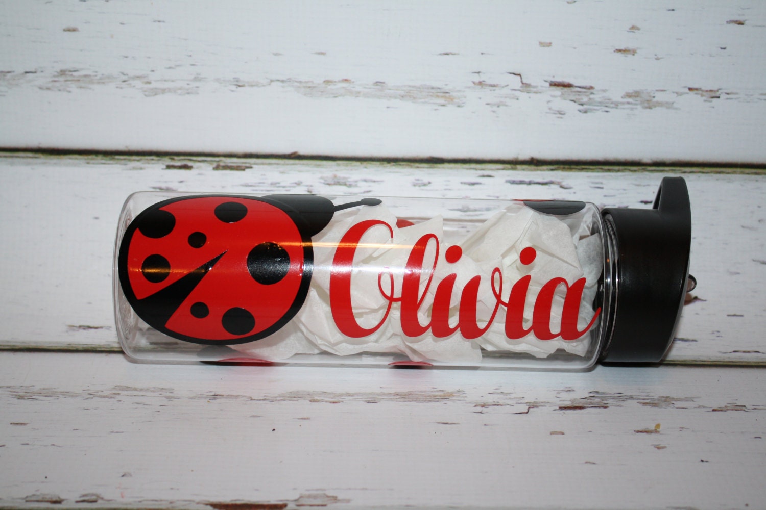 Personalized Ladybug Water Bottle-dance Team Water Bottle - Etsy