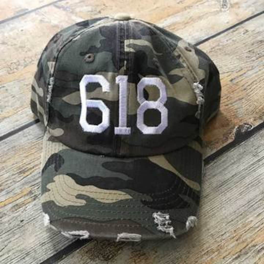 Camo Area Code Hat, Area Code Hat, Distressed Hat, Camo Hat ...