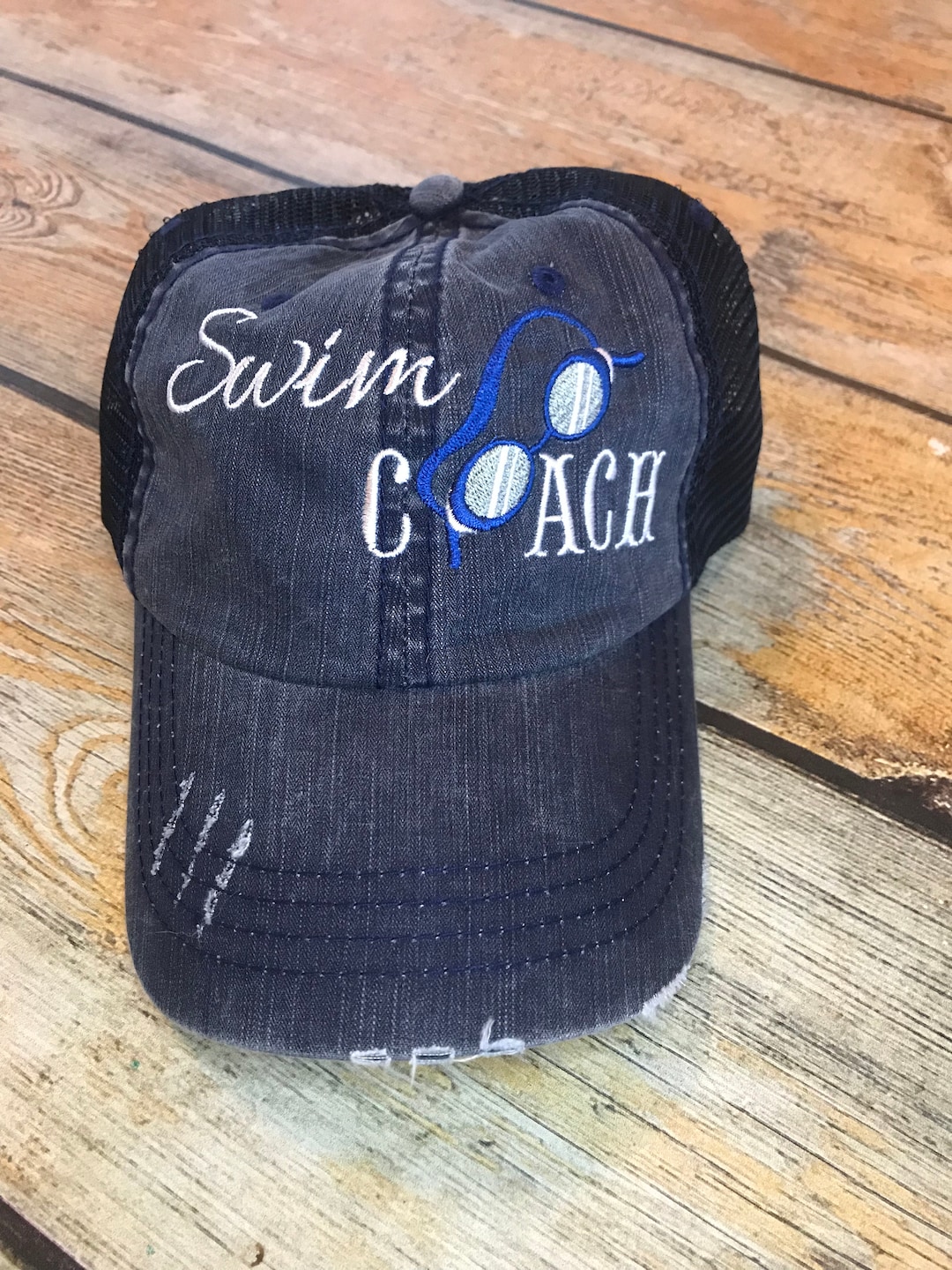 Swim Coach Trucker Hats, Personalized Hats, Swim Hat, Swim Coach Gift ...