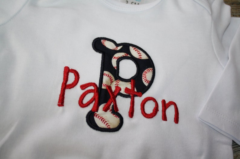 Personalized Baseball Initial With Name Tee Personalized - Etsy