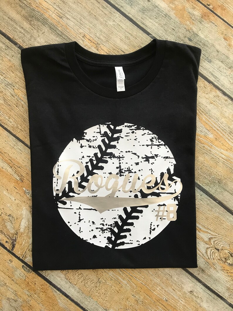 Short Sleeve Distressed Baseball Tee With Name or Team Name - Etsy