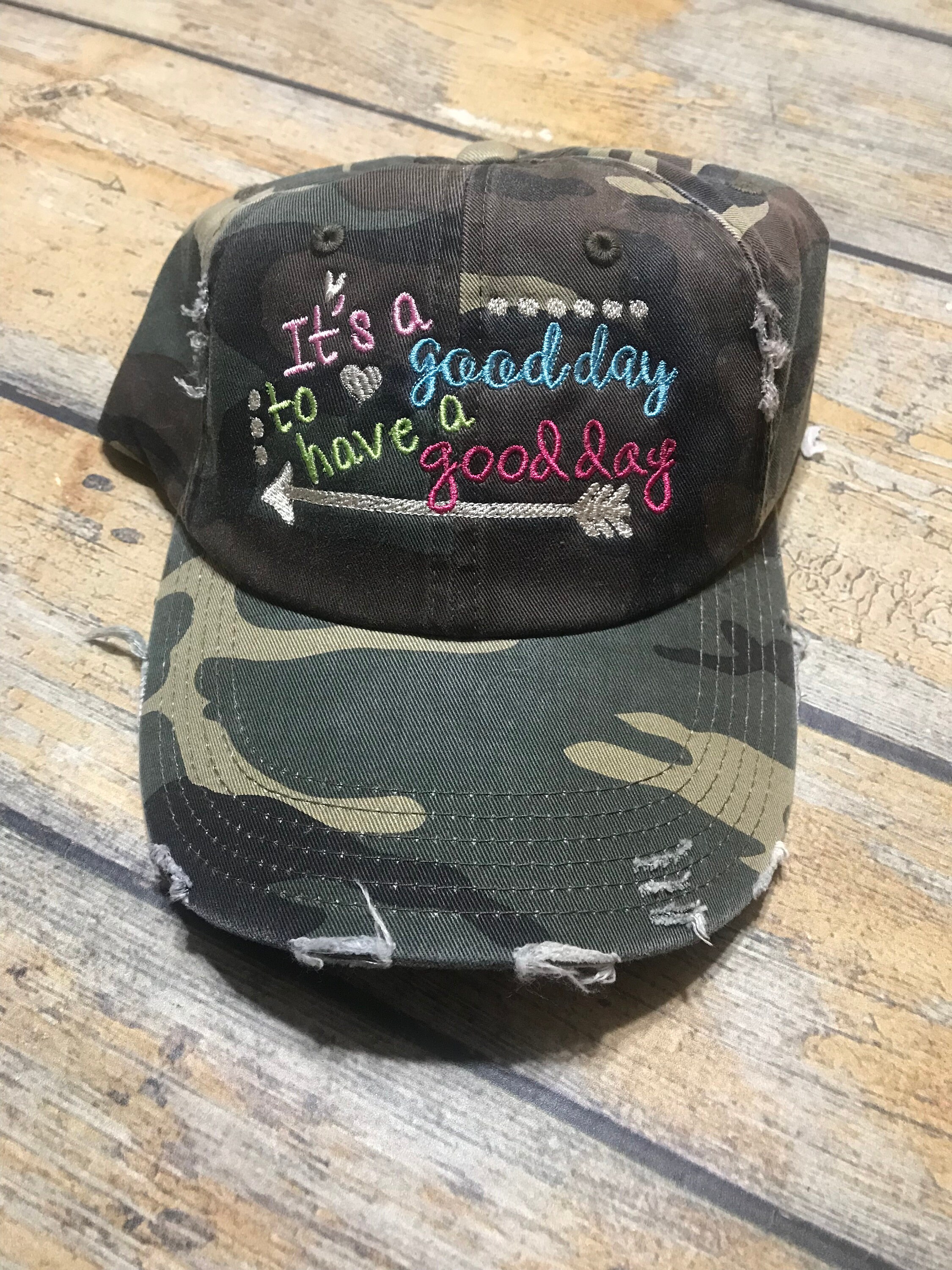 Design Your Own Camo Distressed Hat Custom Hat Gifts Under | Etsy