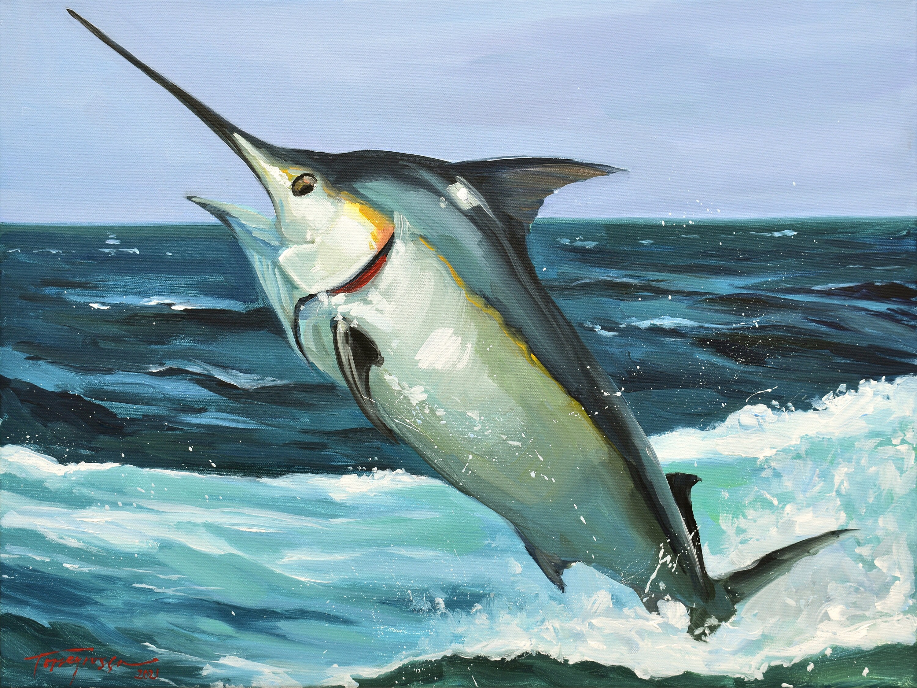 Billfish Wall Art, Ocean Life Home Decor, Fishing Wildlife Gifts for ...