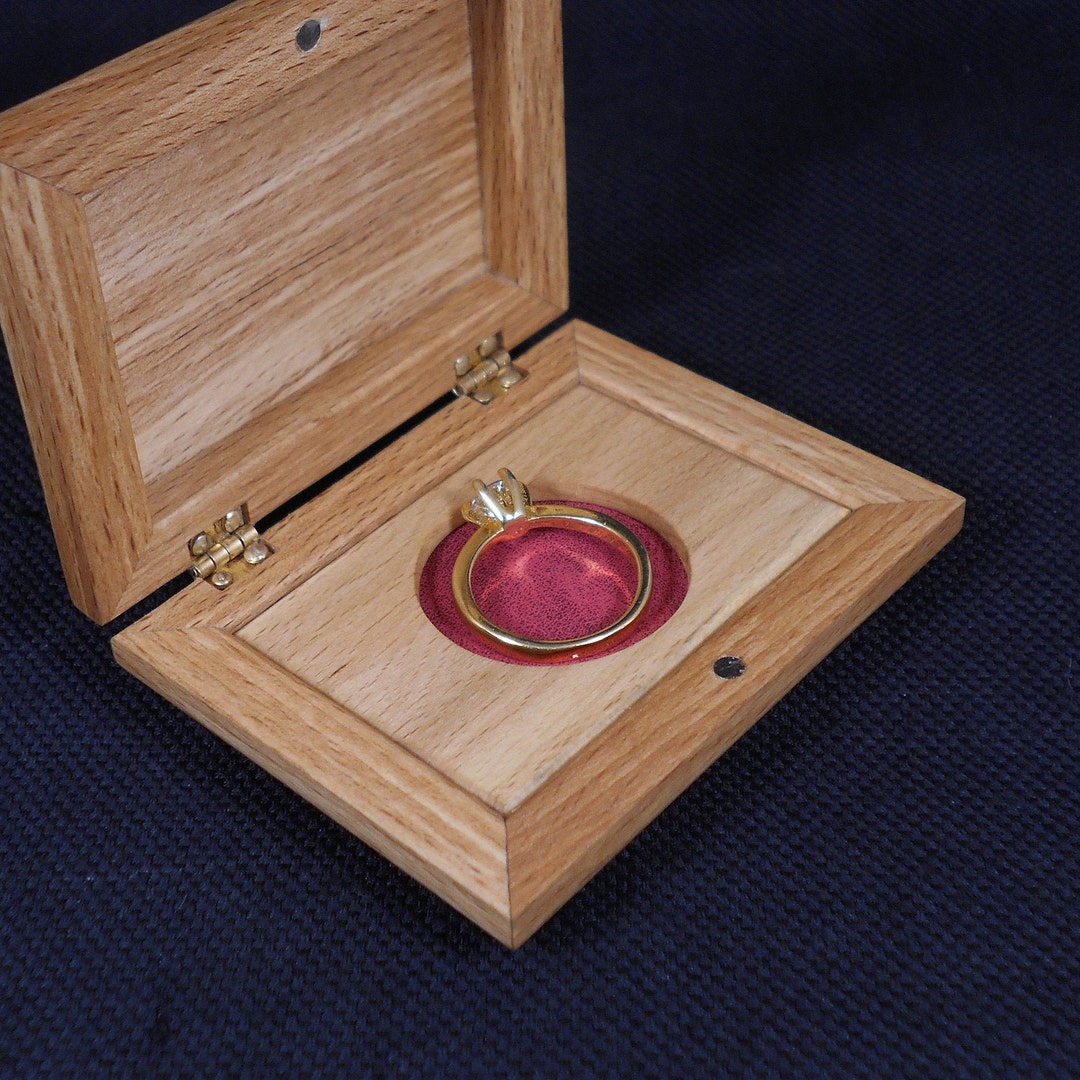 Handmade Slim Wood Engagement Proposal Ring Box, Heart Motive - Etsy