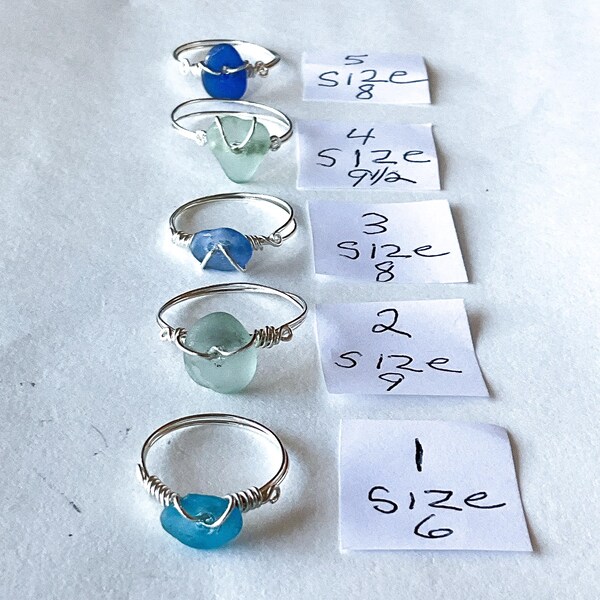 Beach Glass Rings - Etsy