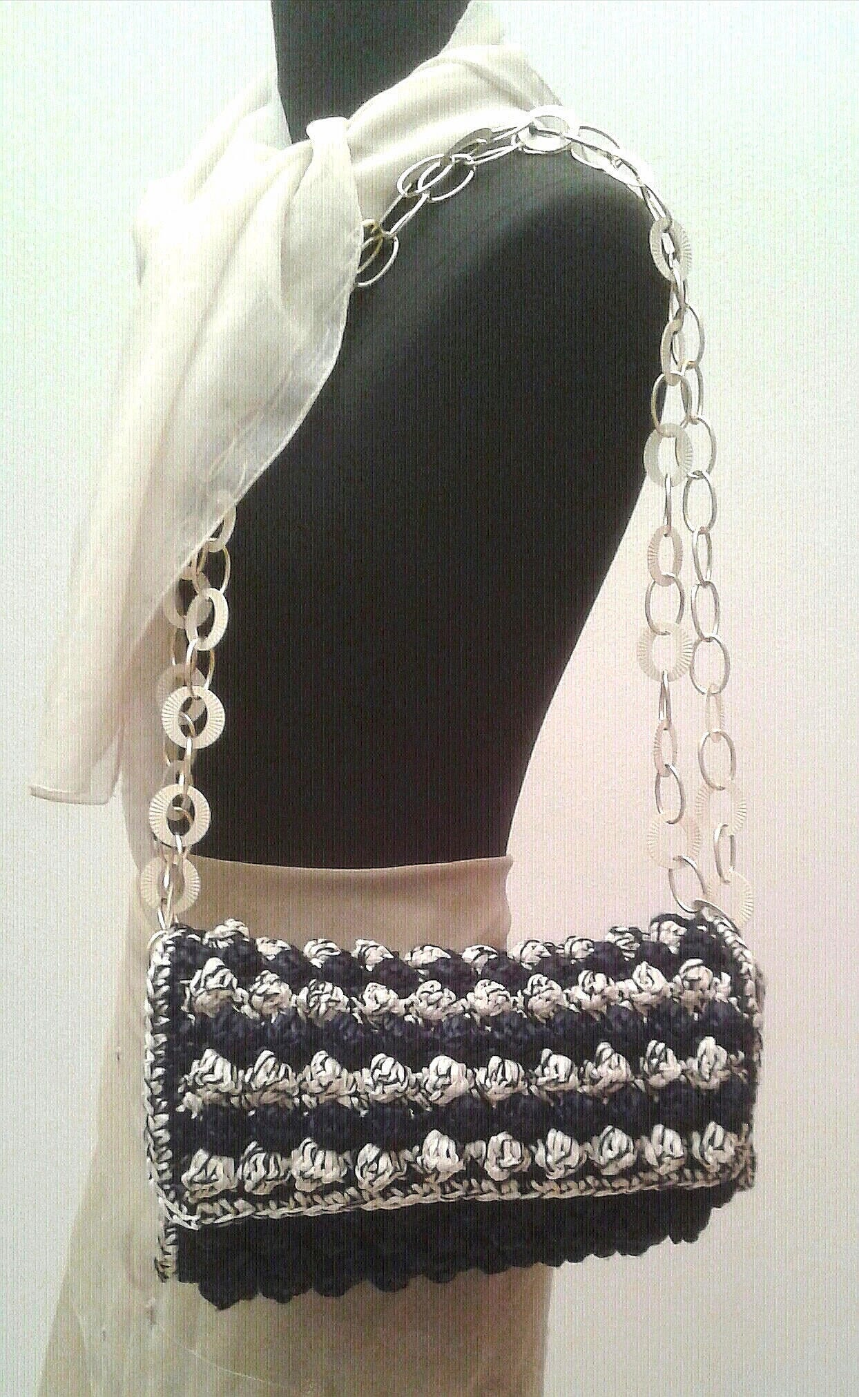 PATTERN: Raffia Blue Bag, Raffia Shoulder Bag, Raphia Bobbles Bag ...