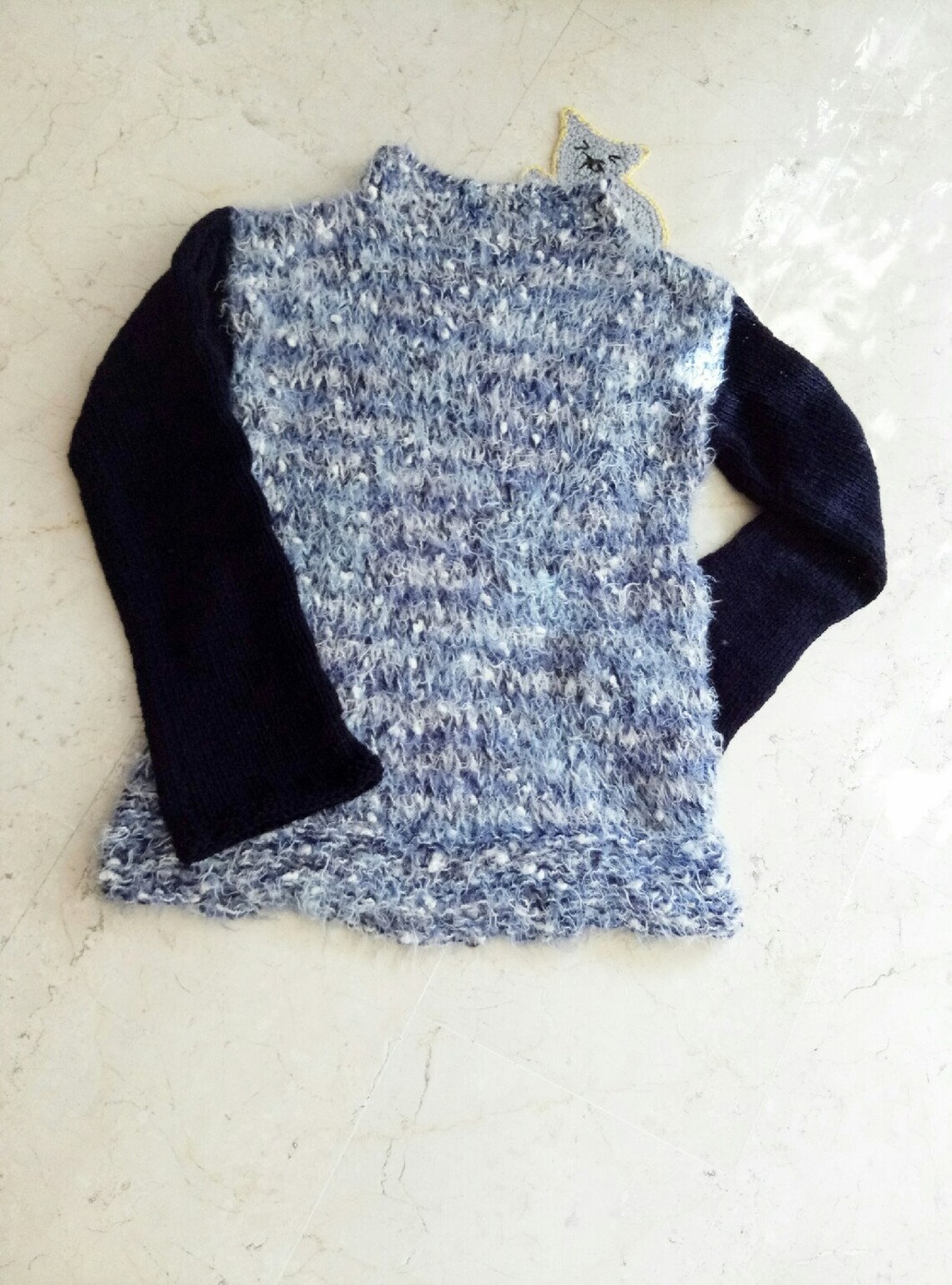 Pattern;bouclé Multicolored Jersey, Bouclé Knitted Sweater ...