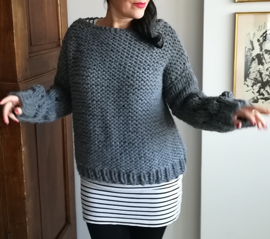 Bubbles Sweater EASY PATTERN, Chunky Pullover, Knitted Sweater With ...