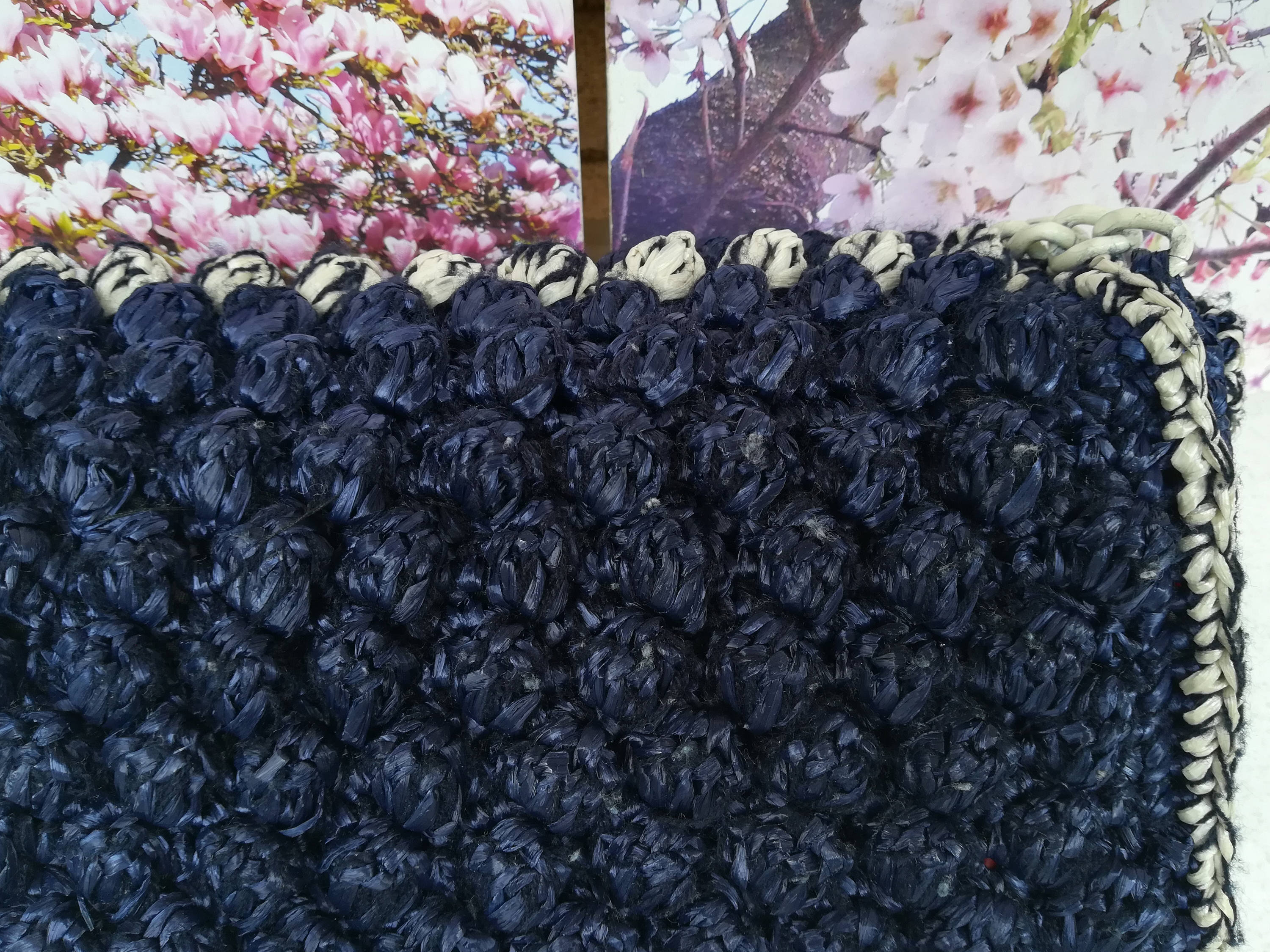PATTERN: Raffia Blue Bag, Raffia Shoulder Bag, Raphia Bobbles Bag ...