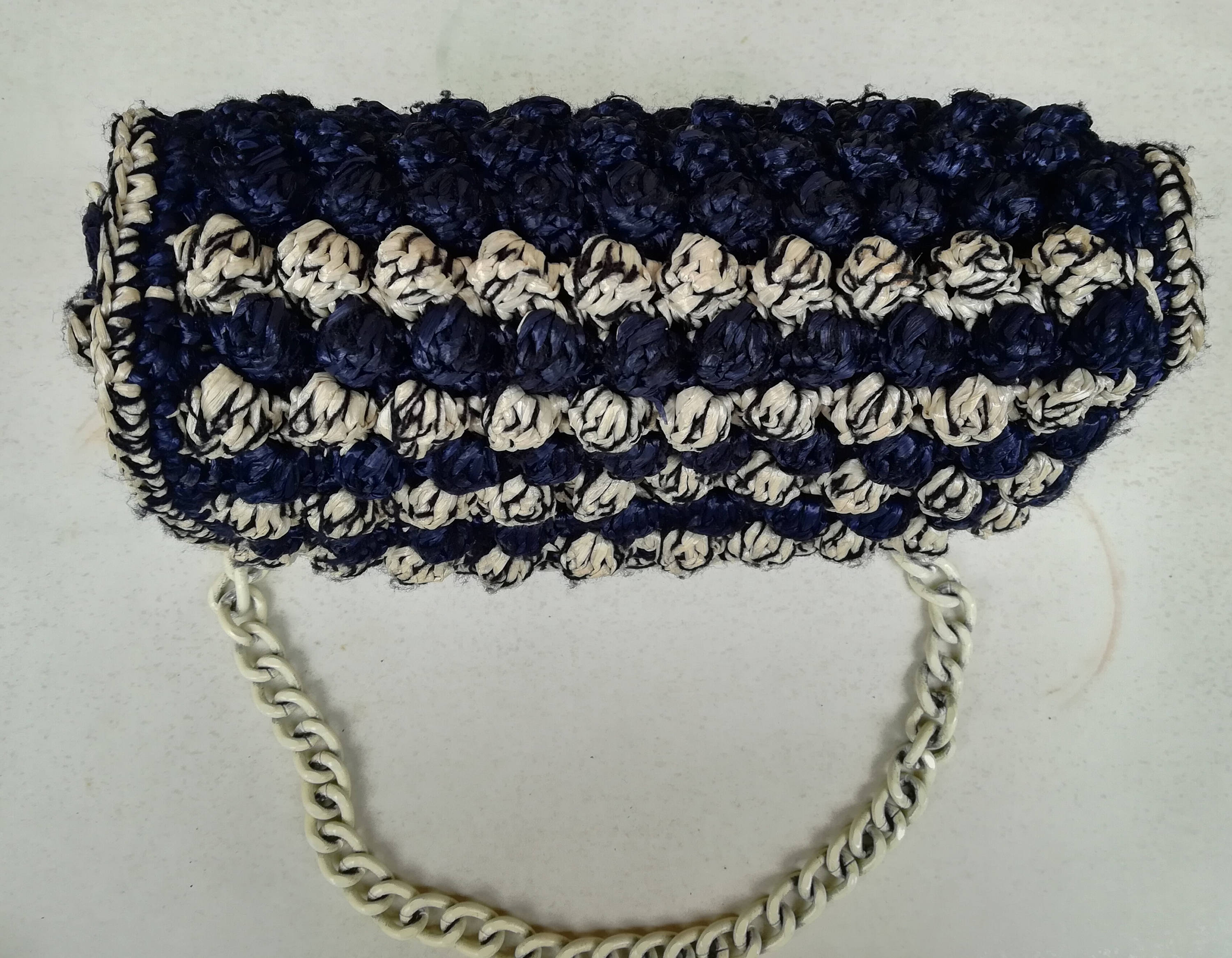 PATTERN: Raffia Blue Bag, Raffia Shoulder Bag, Raphia Bobbles Bag ...