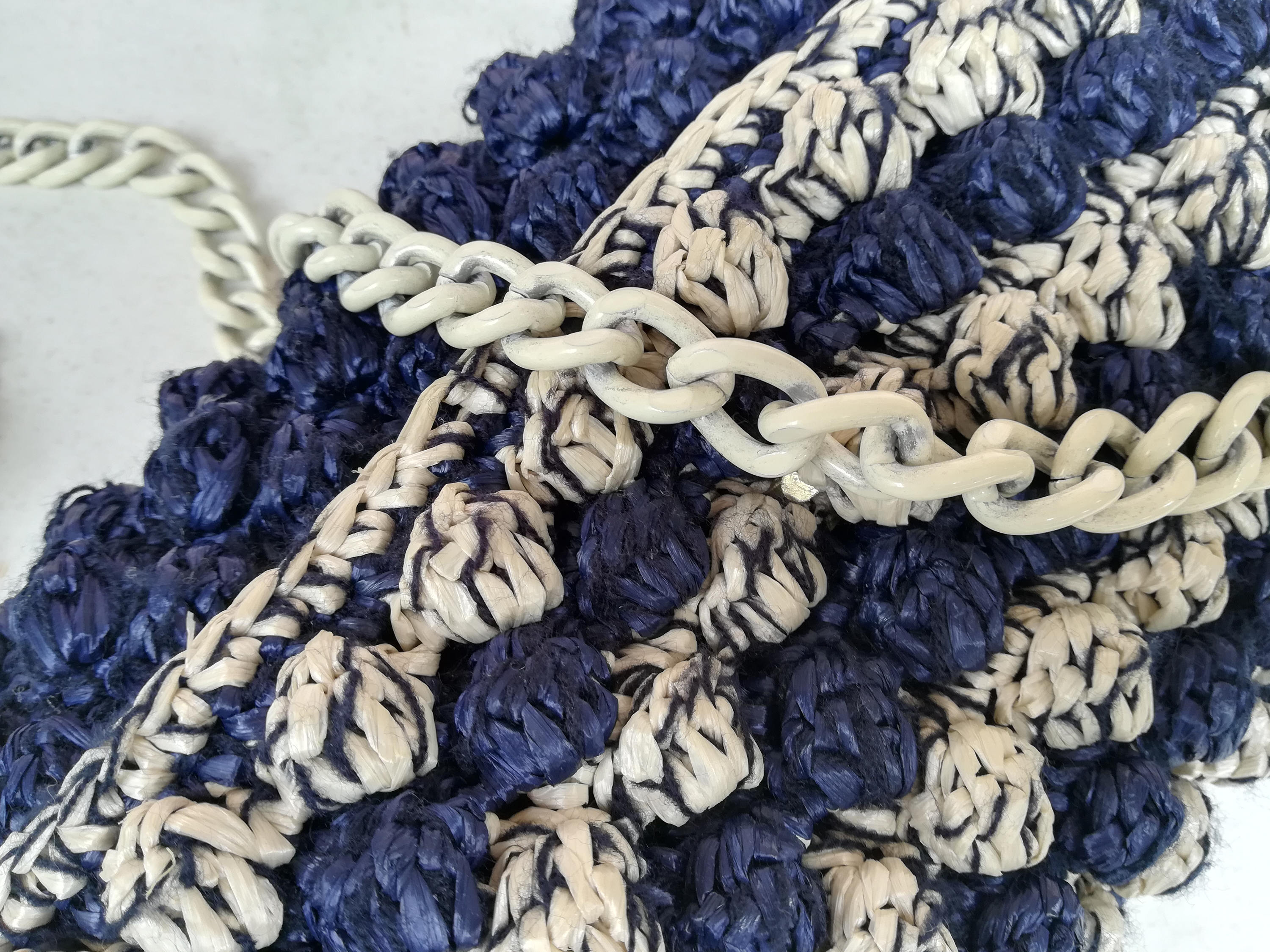 PATTERN: Raffia Blue Bag, Raffia Shoulder Bag, Raphia Bobbles Bag ...