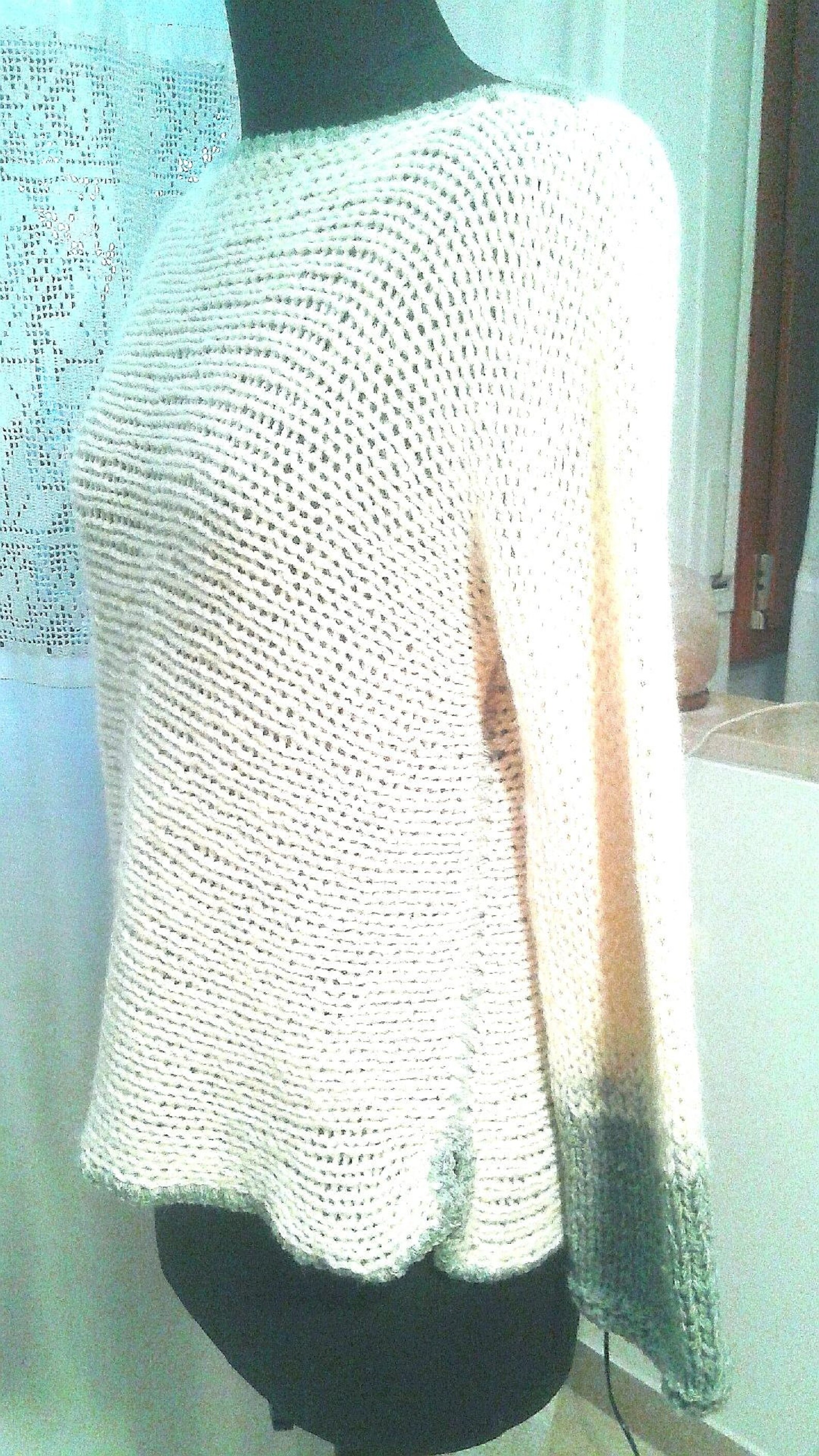 PATTERN Wool Sweater, White Jersey, White and Grey Wool Sweater ...