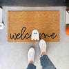 Halloween Doormat Bats, Ghost Welcome Mat, Outdoor Doormat, Fall Door ...