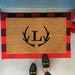 Antler Doormat, Custom Welcome Mat, Personalized Doormat, Monogram ...