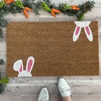 Pastel Carrot Pattern Doormat, Easter Bunny Spring Doormat, Cute Easter ...