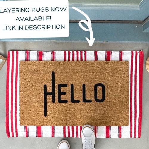 Modern Doormat Hello Door Mat Mid-century Decor Cute - Etsy