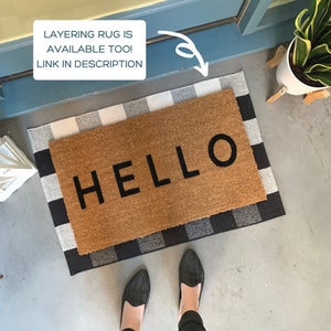 Modern Doormat, Hello Door Mat, Mid-century Decor, Cute Doormat, Coir ...