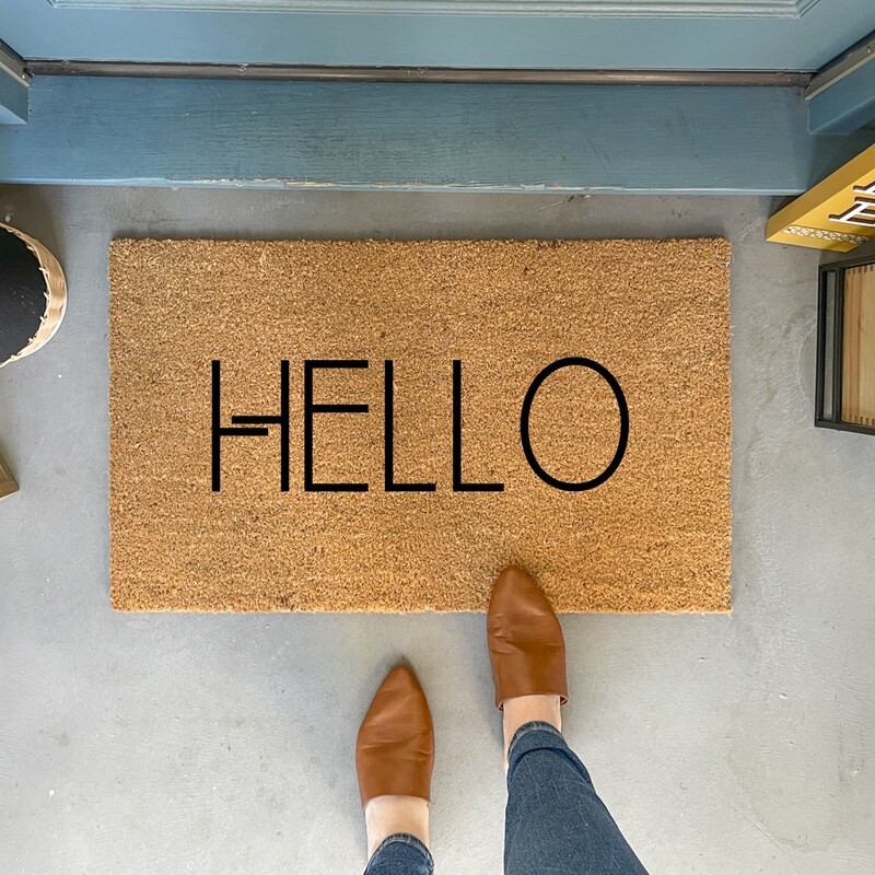 Hello Doormat - Etsy