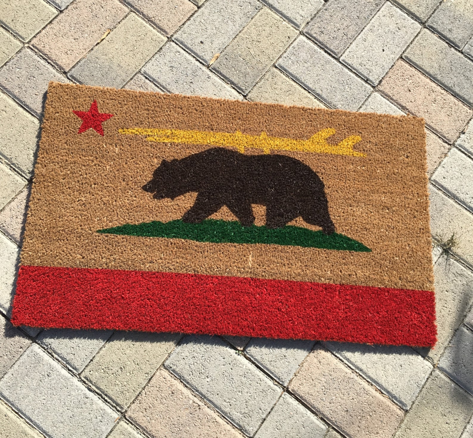 Surfing Doormat / California Bear Door Mat / Welcome Mat / | Etsy