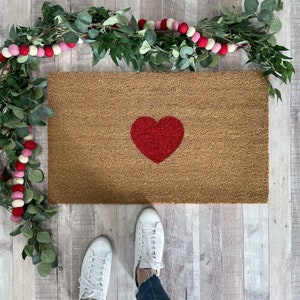 Simple Heart Welcome Mat, Valentine's Doormat Colorful, Front Porch ...