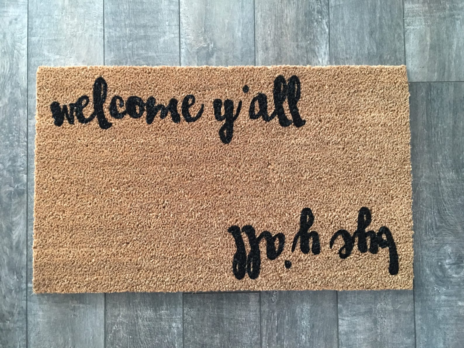 Hello Goodbye Doormat Welcome Y'all Mat Funny Doormat - Etsy