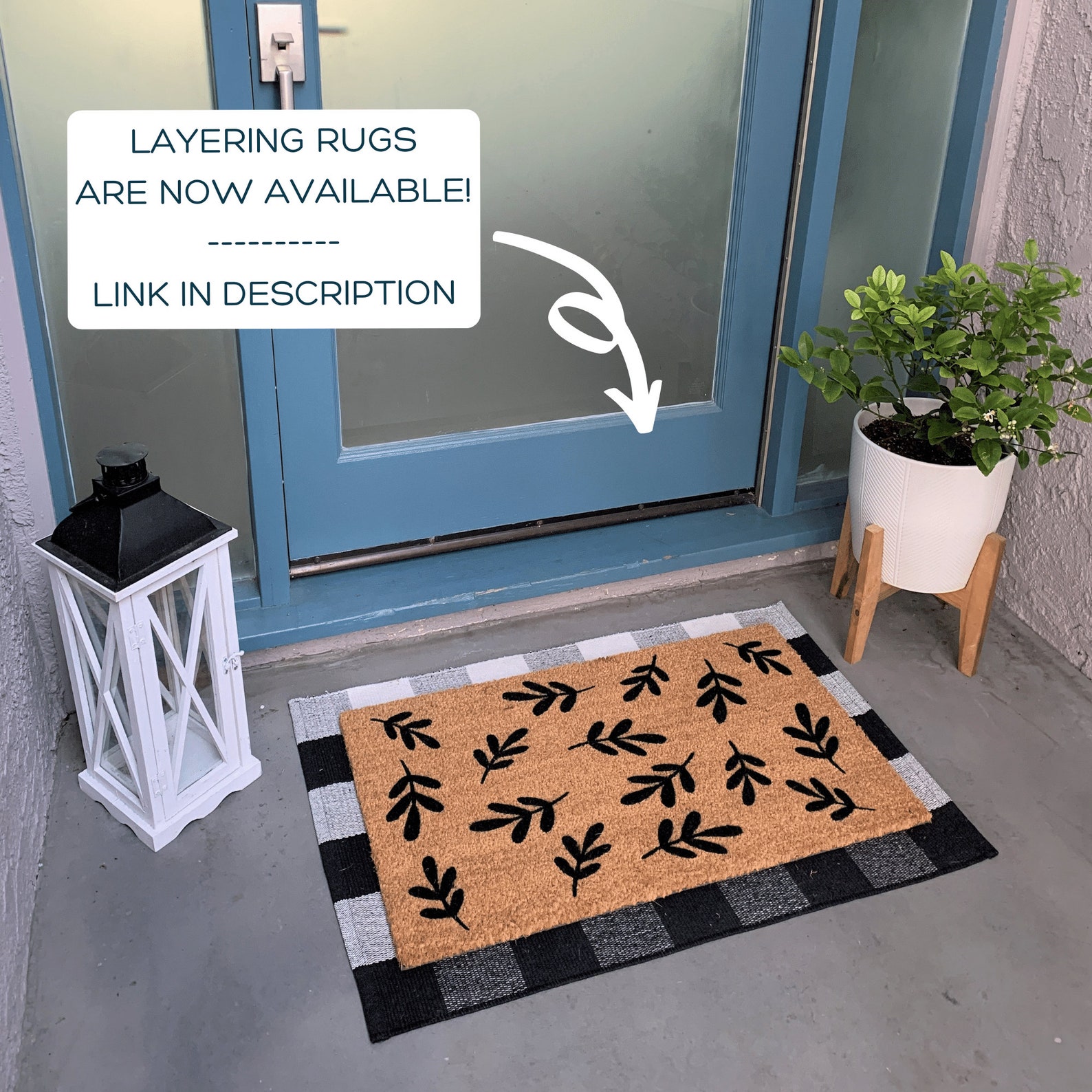Leaf Door Mat, Outdoor Welcome Mat, Spring Doormat, Plant Doormat ...