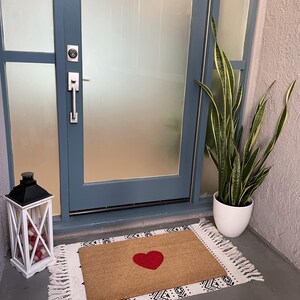 Simple Heart Welcome Mat, Valentine's Doormat Colorful, Front Porch ...