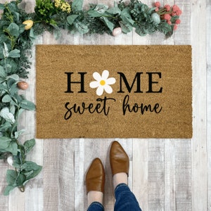Daisy Doormat, Spring Doormat, Entryway Rug, Home Sweet Home Doormat ...