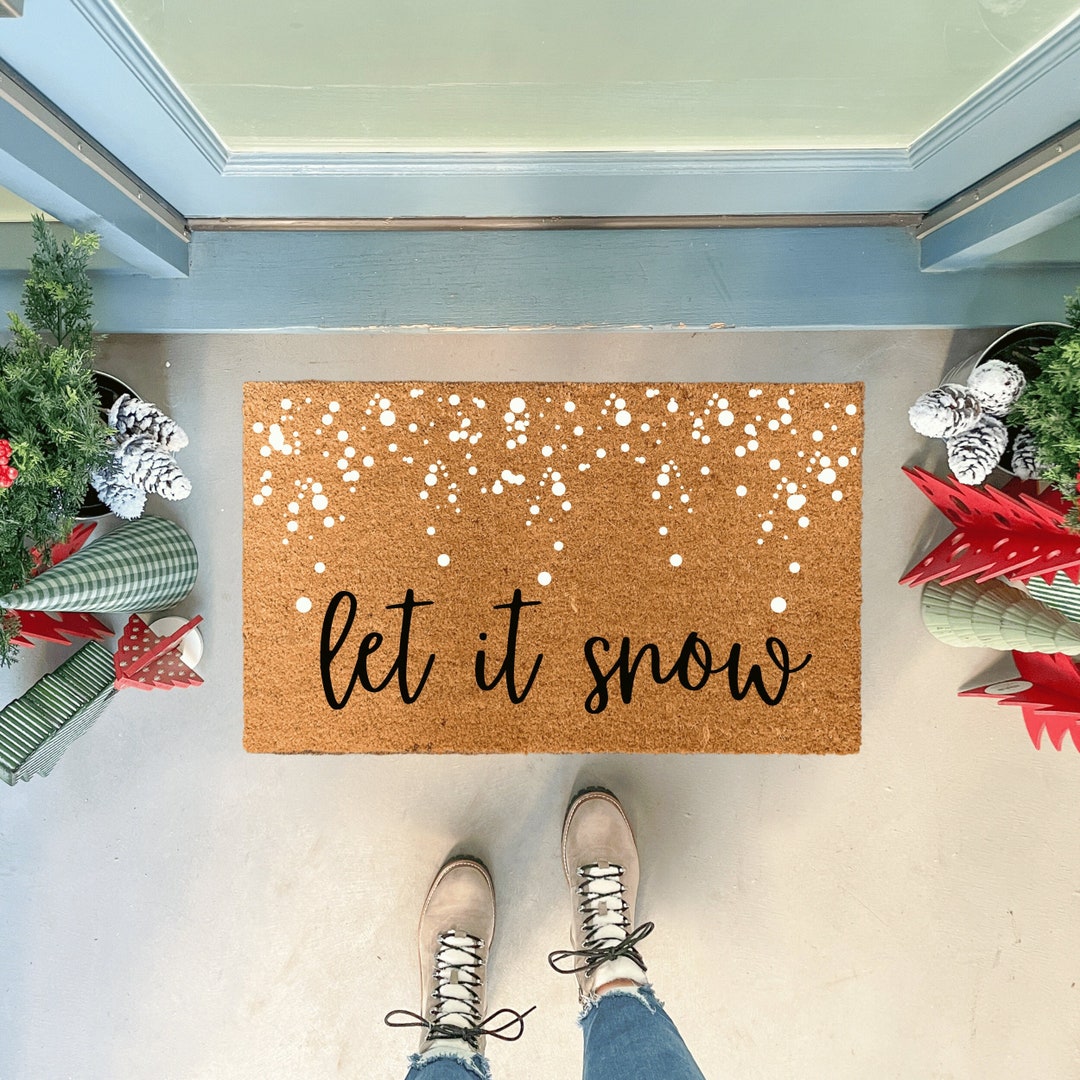 Let It Snow Door Mat, Christmas Doormat, Christmas Decorations, Patio ...