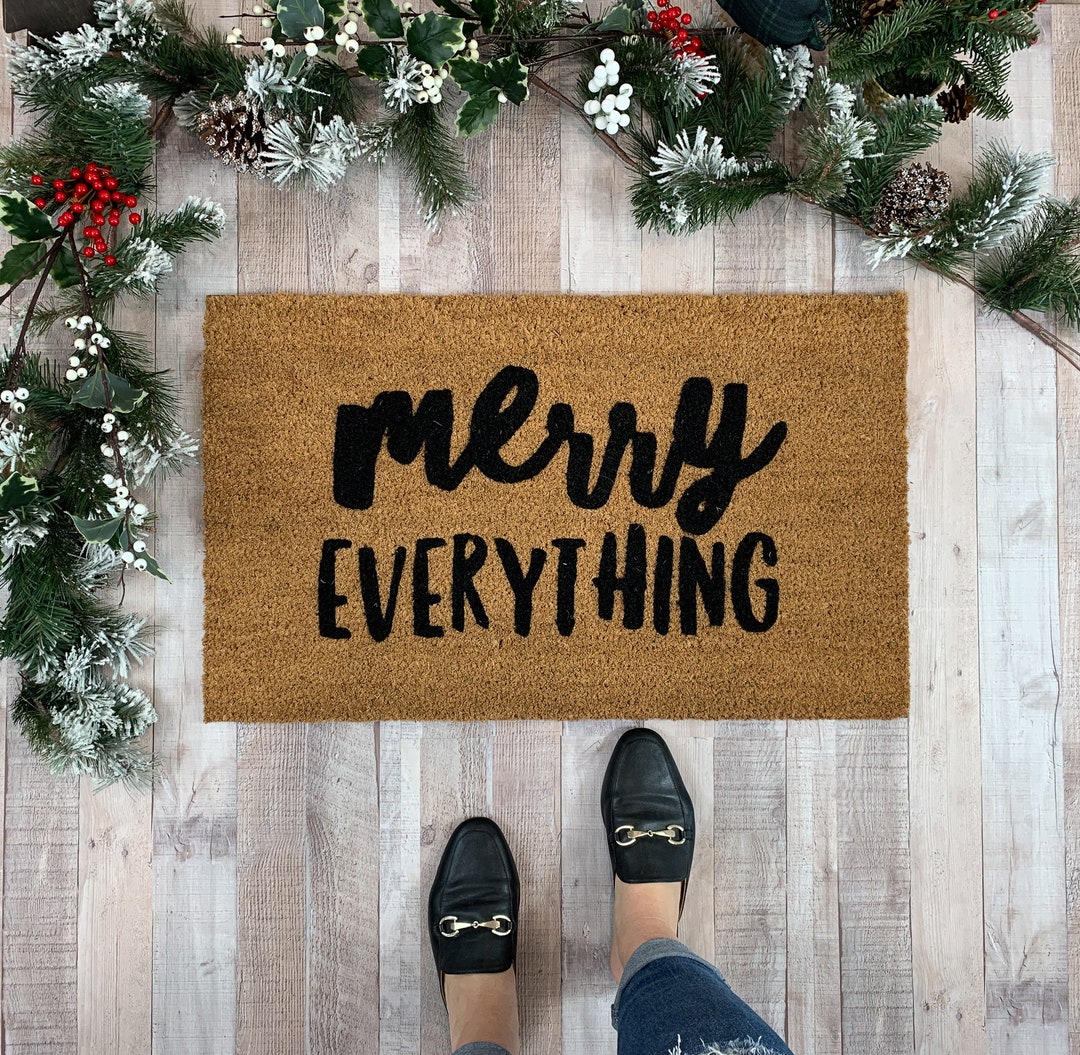 Merry Everything, Holiday Doormat, Christmas Doormat, Funny Doormat ...