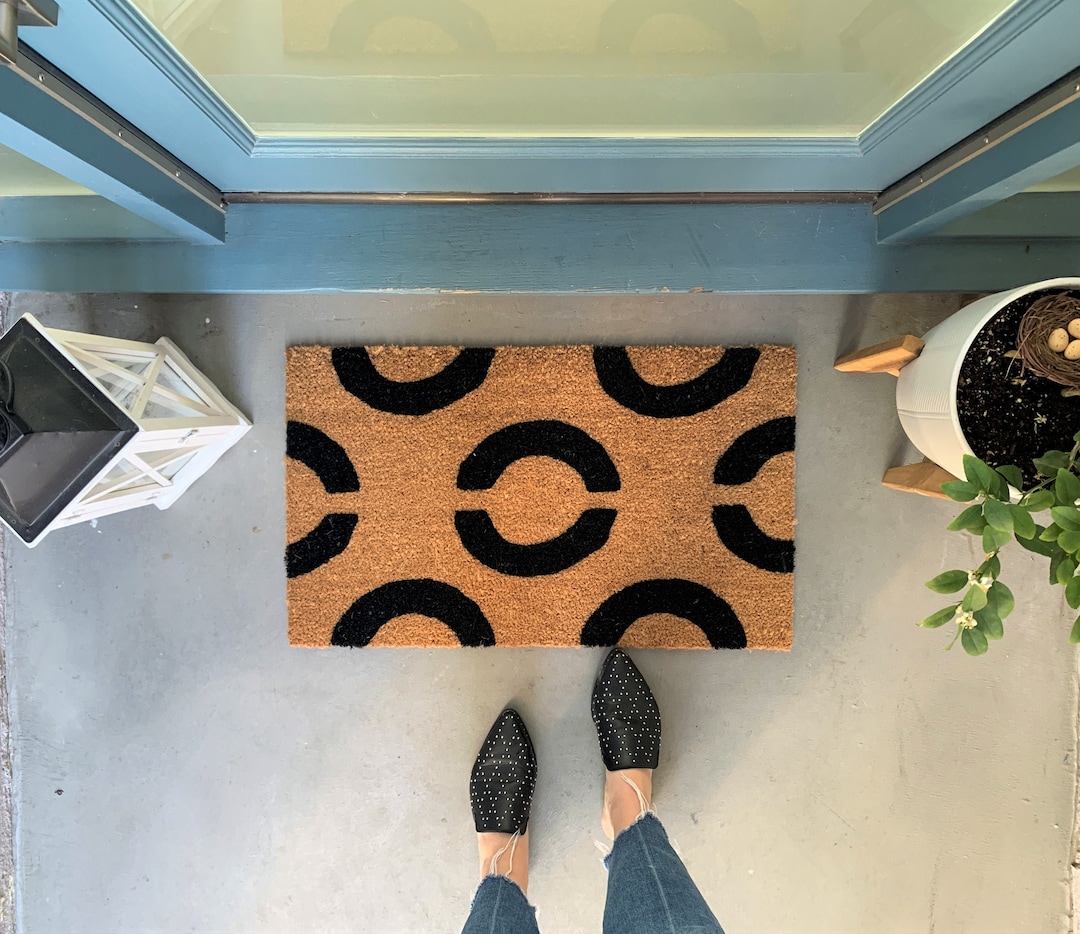 Boho Circle Rug, New Home Gift, Modern Welcome Mat, Summer Doormat ...