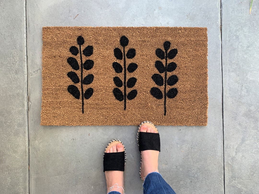Modern Leaf Doormat, Plant Doormat, Housewarming Doormat Gift, Modern ...