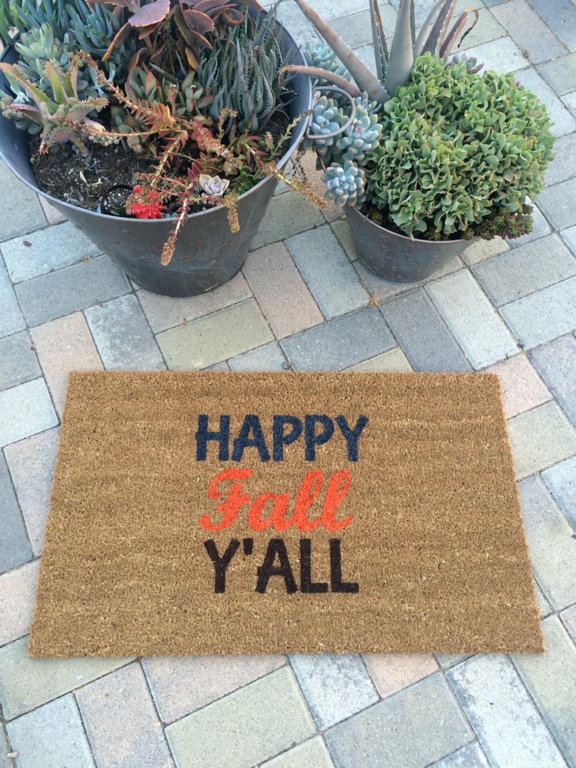 Happy Fall Y'all doormat / Fall Welcome Mat / Fall Doormat | Etsy