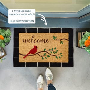 Cardinal Doormat Outdoor, Cardinal Gift for Bird Lovers, Bird Welcome ...