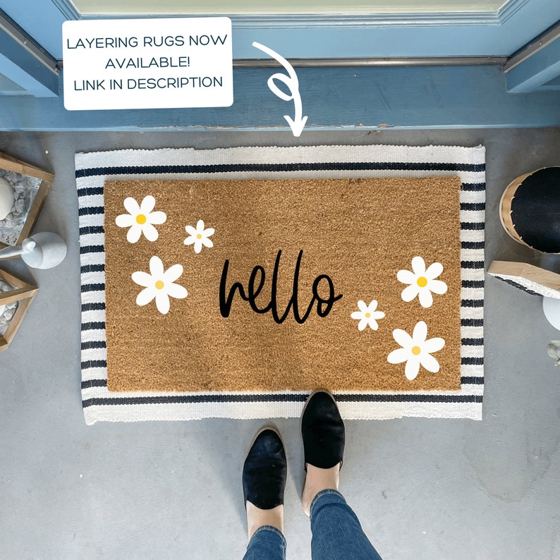 Daisy Doormat Spring Welcome Mats Front Door Decor Spring - Etsy
