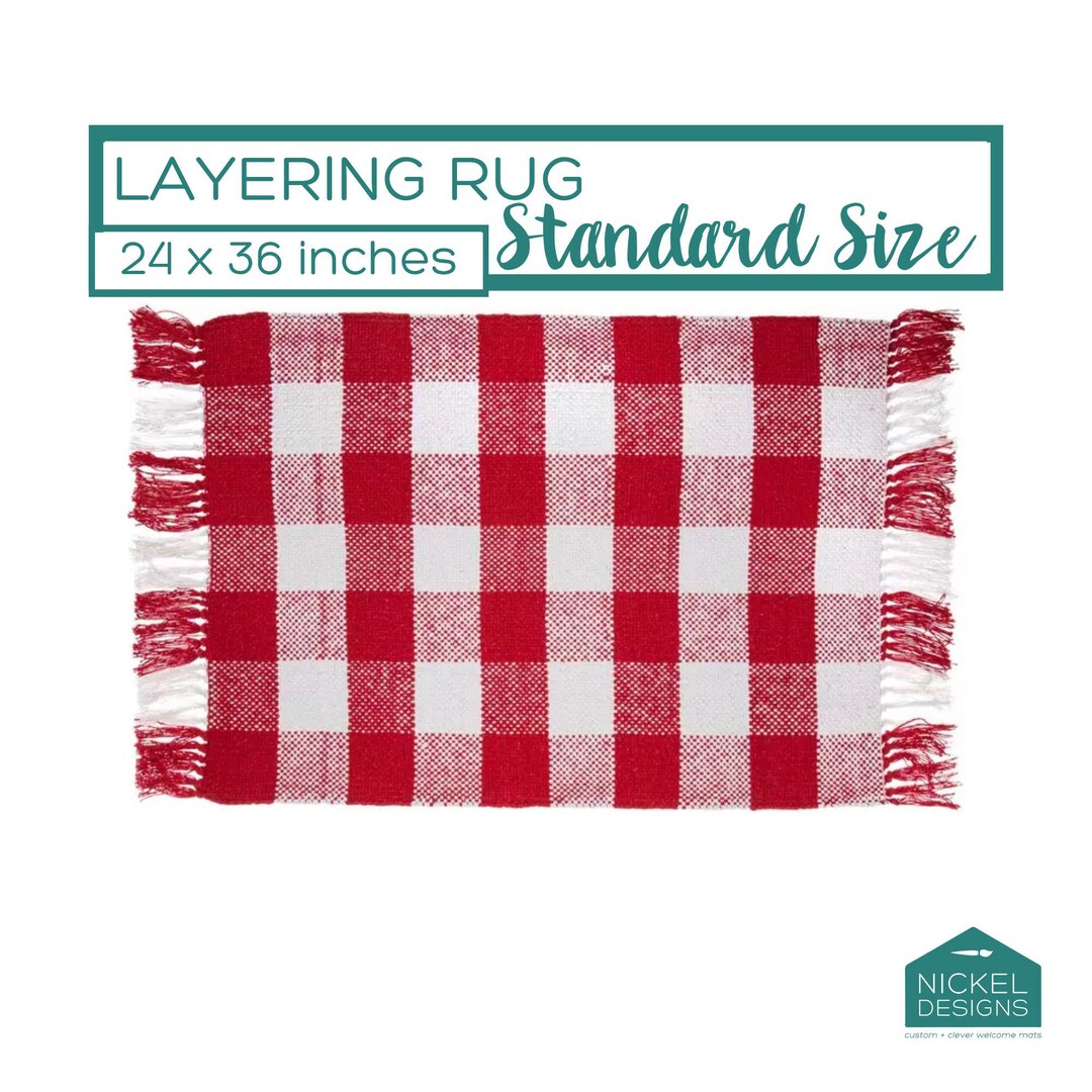 Red and White Checkered Rug, Buffalo Check Rug, 4th of July Doormat Rug ...