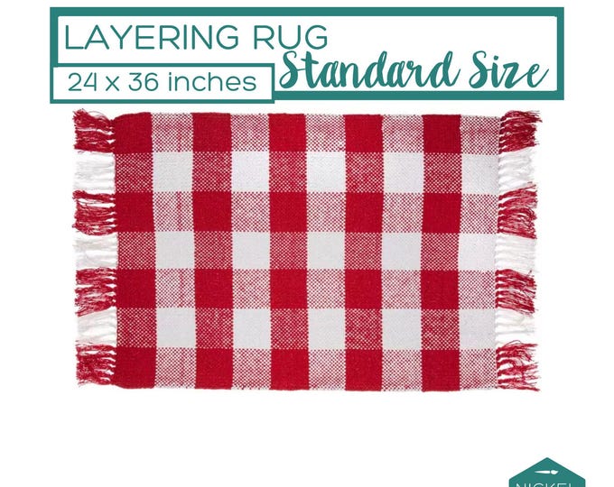 Red and White Checkered Rug, Buffalo Check Rug, 4th of July Doormat Rug ...