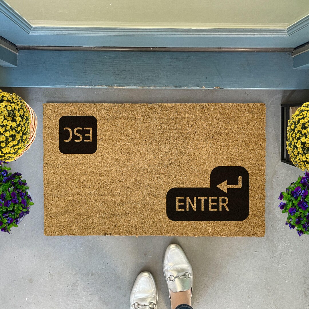 Funny Doormat Reversible, Enter Escape Key Doormat, New Home Gift for ...