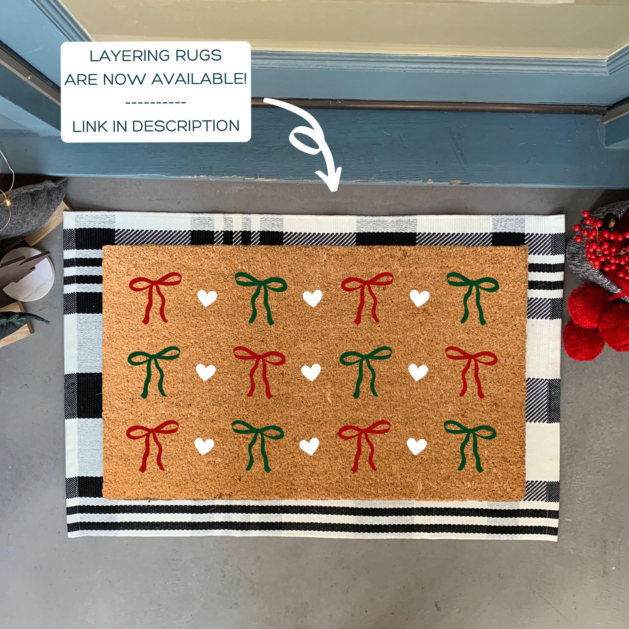 Coquette Christmas Decor, Christmas Doormat for Porch, Coquette Bow ...
