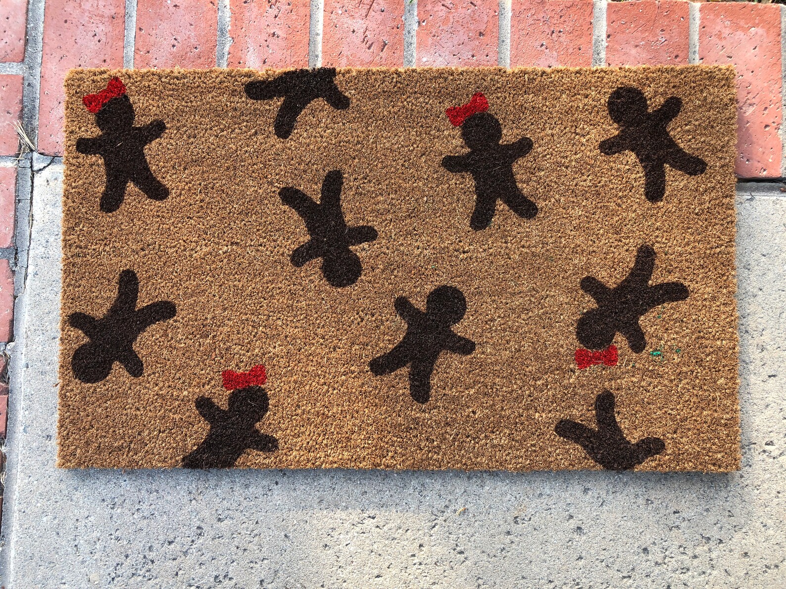 Gingerbread Decor, Christmas Doormat, Holiday Welcome Mat, Gingerbread ...