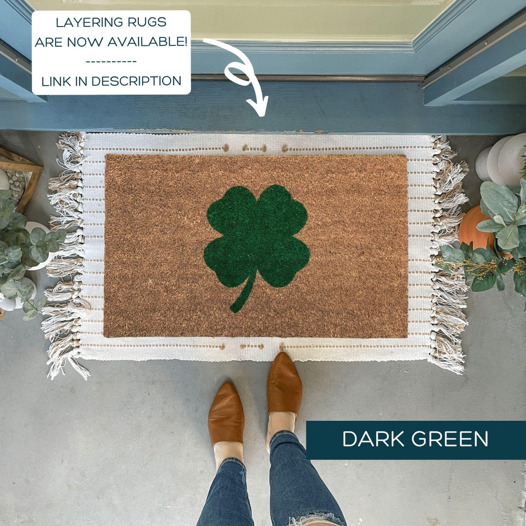 Shamrock Doormat, Irish Decor, Four Leaf Clover, Funny Doormat, St ...