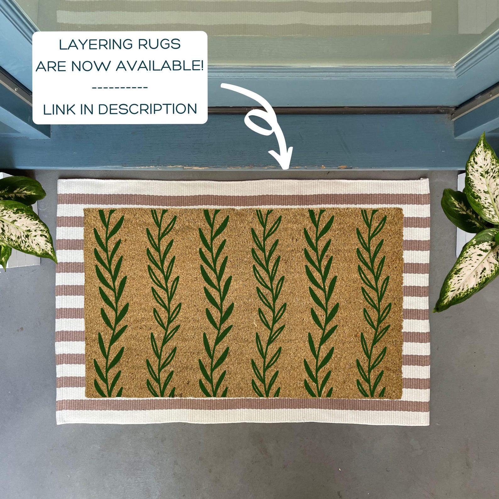 Leaf Door Mat Large, Easter Welcome Mat, Spring Doormat 24x36 Inch ...