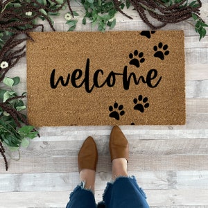 Welcome Mat for Front Door, Dog Welcome Mat, Dog Doormat, Dog Decor ...
