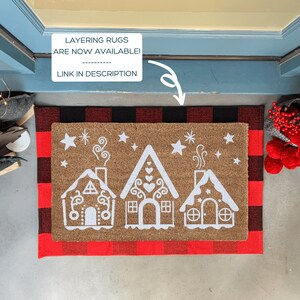 Gingerbread House Doormat, Holiday Doormat Farmhouse, Christmas Doormat ...