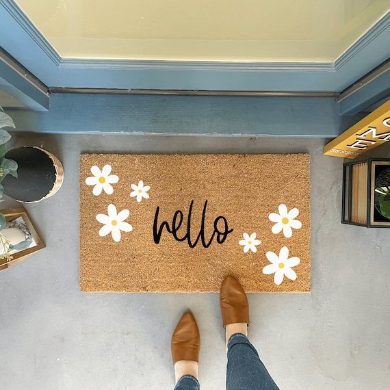 Daisy Doormat Spring Welcome Mats Front Door Decor Spring | Etsy
