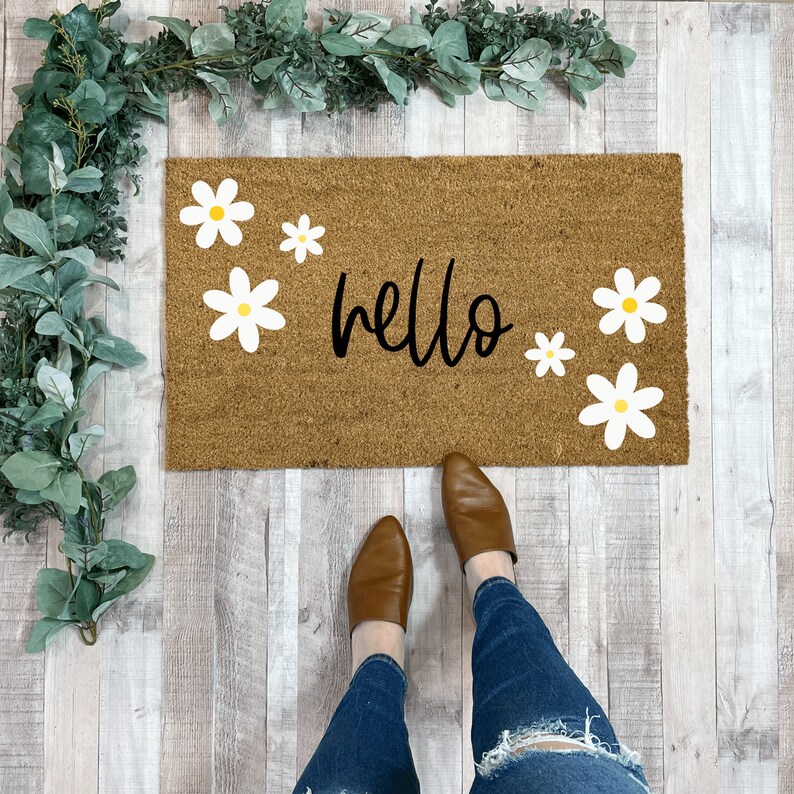 Daisy Doormat Spring Welcome Mats Front Door Decor Spring - Etsy