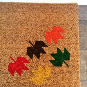 Fall Doormat, Modern Door Mat, Housewarming Gift, Fall Leaf Decor ...