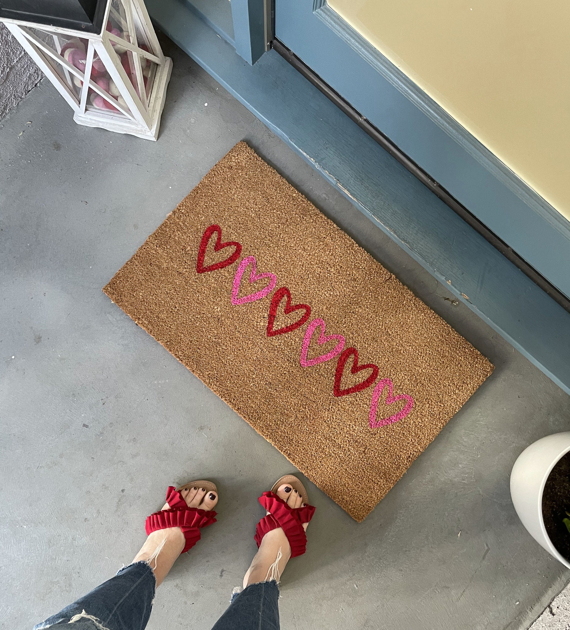 Valentine's Heart Decor, Heart Doormat, Outdoor Doormat, Gift for New ...